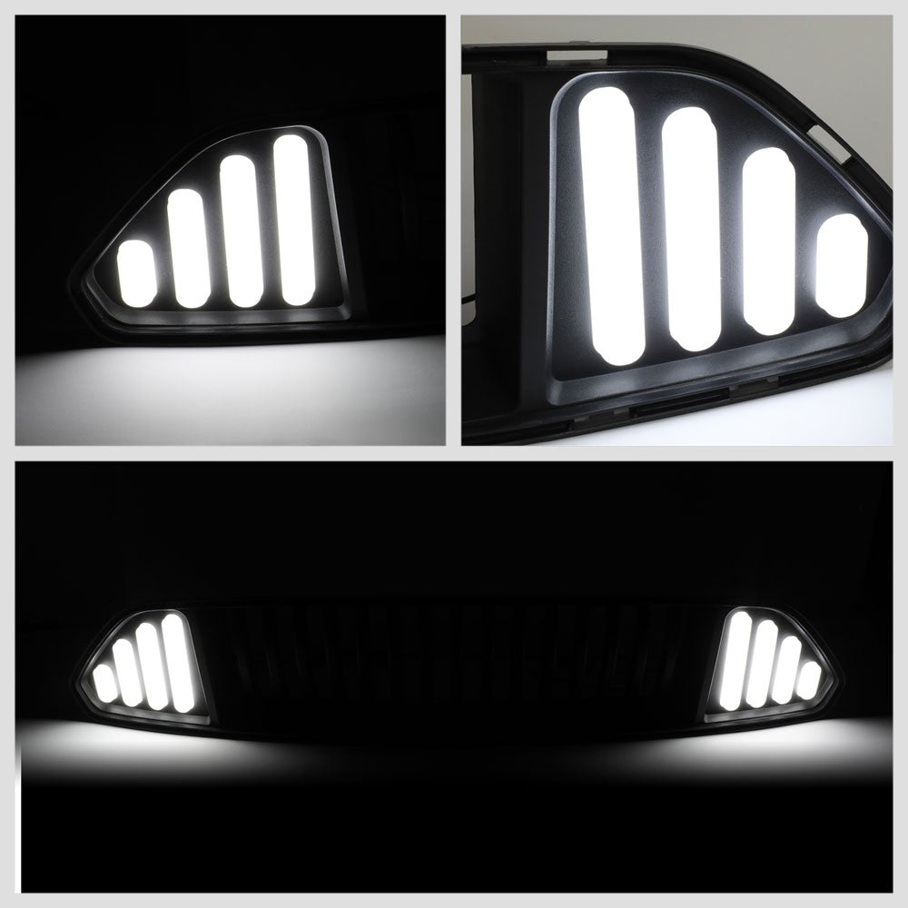 Black Vertical Style Bar Style LED DRL Front Grille Set 15-17 Mustang ...