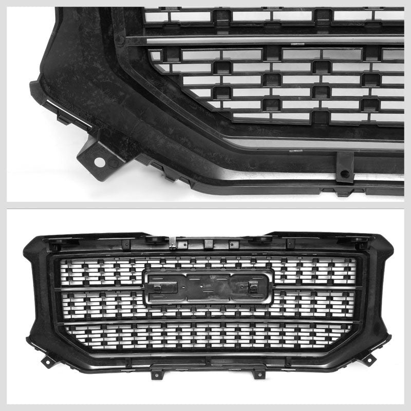 Polished Black Denali Style Front Bumper Hood Grille 16-18 GMC Sierra ...