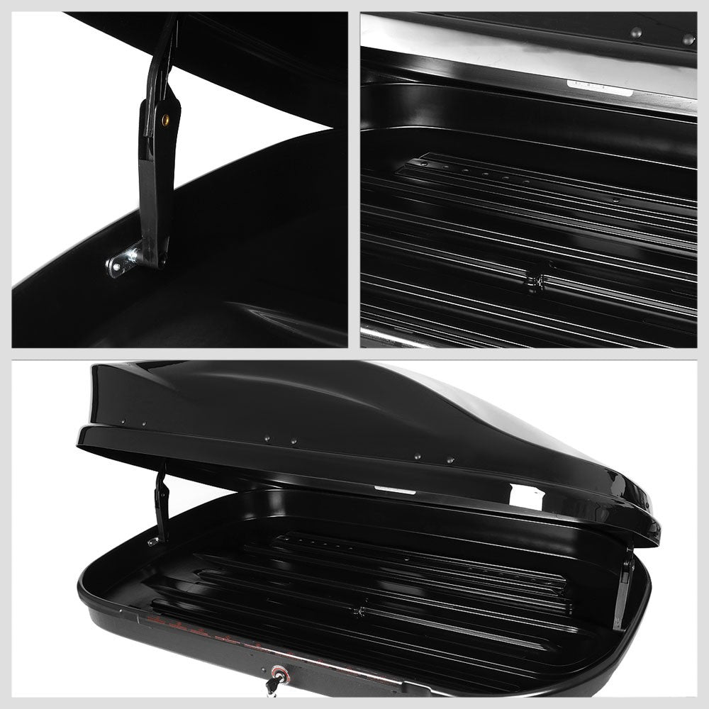 Black Aluminum/ABS Plastic Adjustable Cross Bar Cargo Storage Chest ...