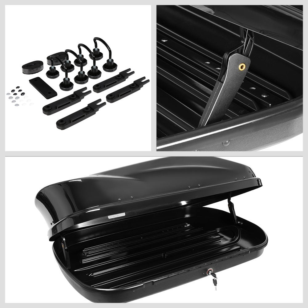 Black Aluminum/ABS Plastic Adjustable Cross Bar Cargo Storage Chest ...