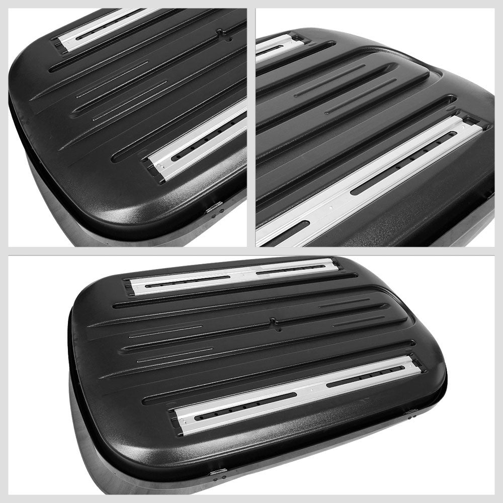 Black Aluminum/ABS Plastic Adjustable Cross Bar Cargo Storage Chest ...