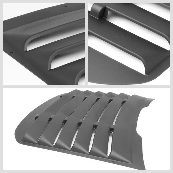 3PC Matte Black Window Louver Rear+Side Scoop Cover 15-18 Mustang Coupe ...