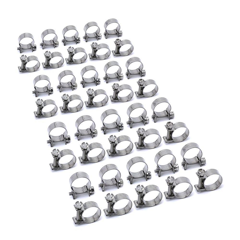 HPS FIC-11 304 Stainless Steel Fuel Injection Hose Clamp 40PCs ...