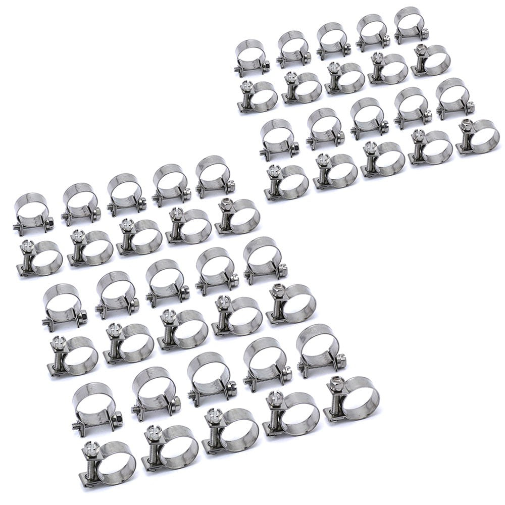 HPS FIC-10 304 Stainless Steel Fuel Injection Hose Clamp 50PCs ...