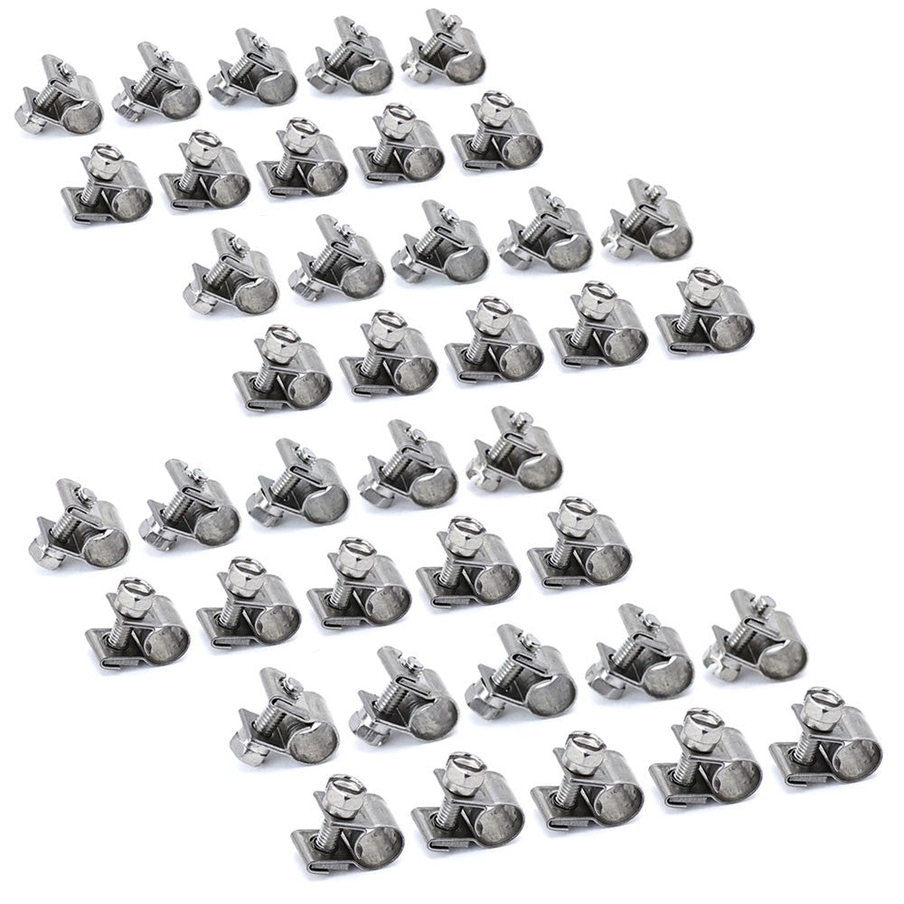 HPS FIC-8 304 Stainless Steel Fuel Injection Hose Clamp 40PCs ...