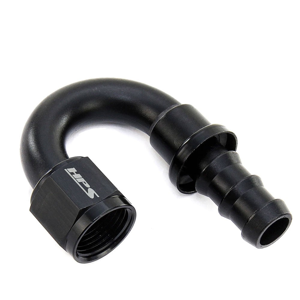 HPS 150-1806 Push-On Hose End AN -6 Female 180 Degree Black - BuildFastCar