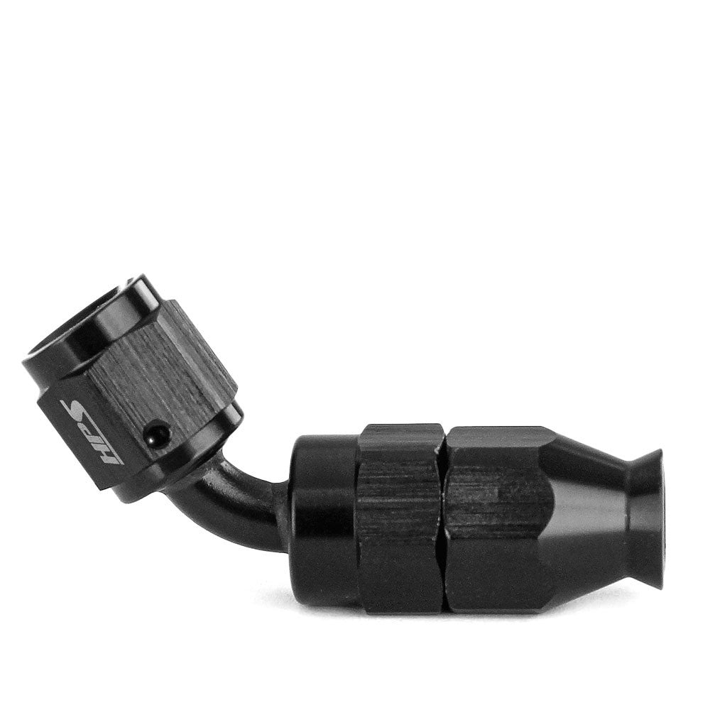 HPS 350-4506 PTFE Hose End AN -6 Female 45 Degree Black - BuildFastCar