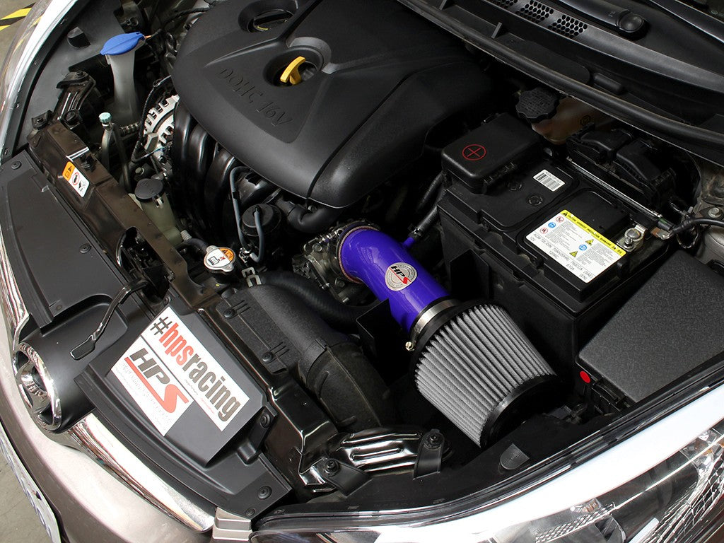 HPS 827-538BL Blue Shortram Air Intake Kit 11-16 Hyundai Elantra 1.8L ...