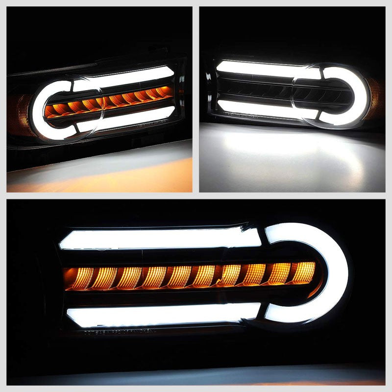 3D LED Front Turn Signal Bumper Light DRL Black/Clear/Amber 07-14 FJ ...