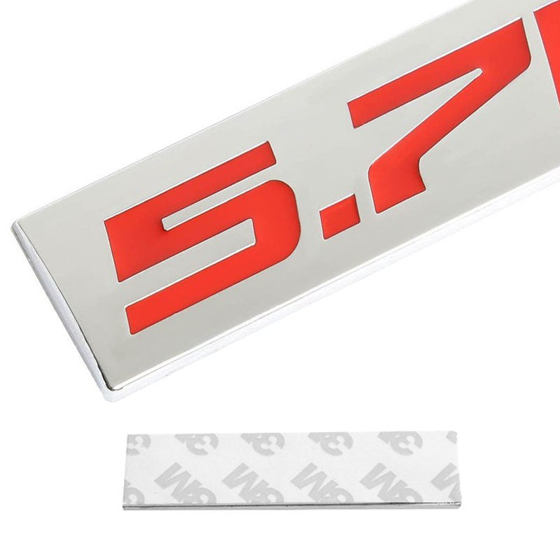 Red/Chrome 5.7L Sign Car Rear Trunk Metal Badge Decal Emblem Plate 3M ...