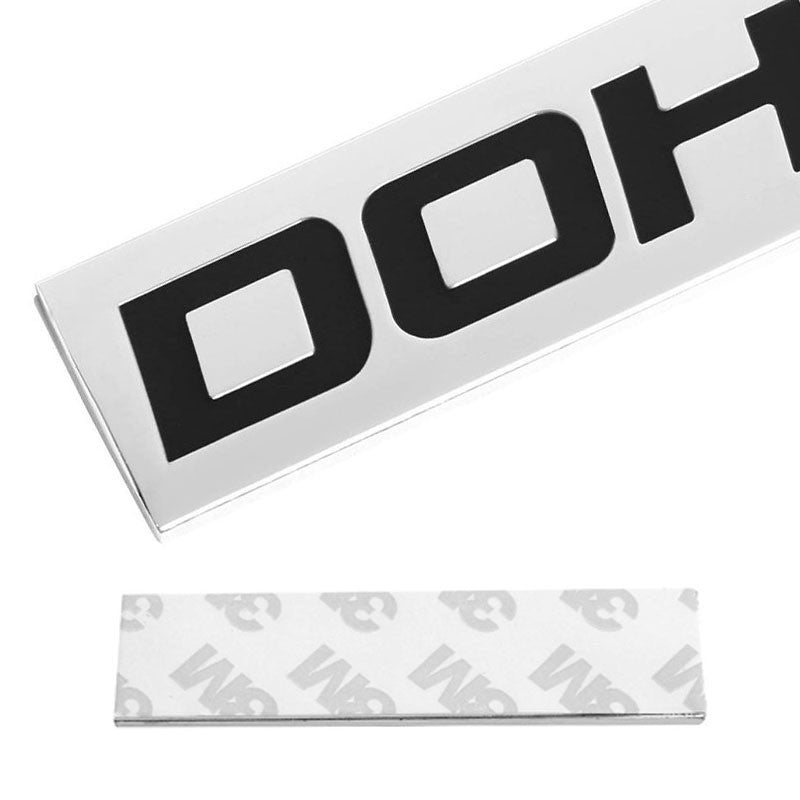 Black/Chrome DOHC Letter Sign Motor Trunk Polished Badge Decal Plate ...