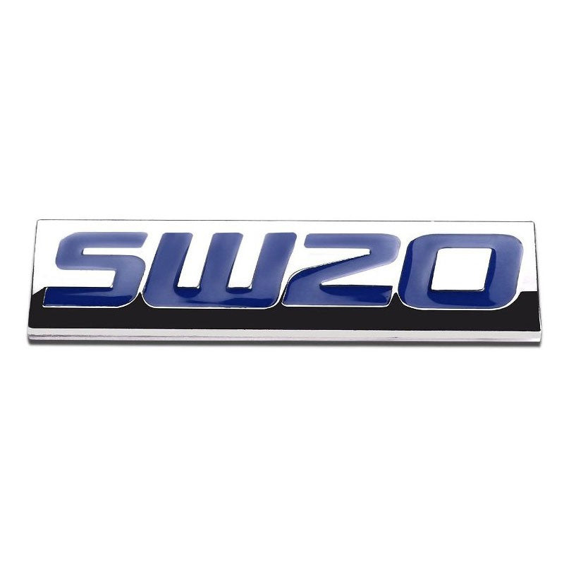 Blue/Chrome SW20 Text Logo Plate Auto Trunk Metal Badge Decal Sticker ...