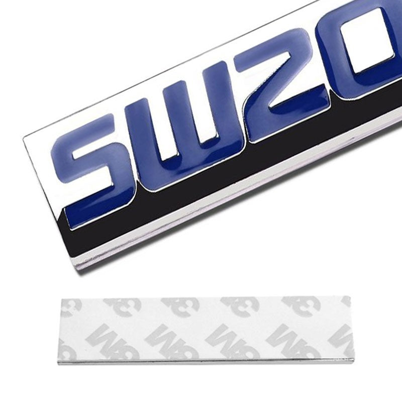Blue/Chrome SW20 Text Logo Plate Auto Trunk Metal Badge Decal Sticker ...