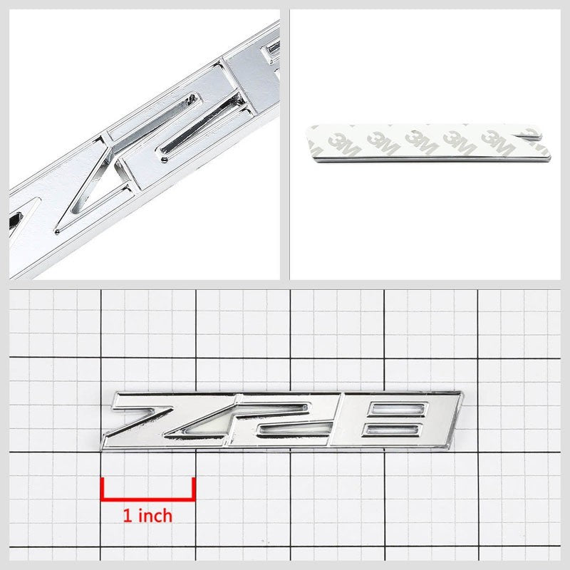 Chrome Z28 Number Sign Logo Car Badge Emblem Polished Decal Plate 3M ...