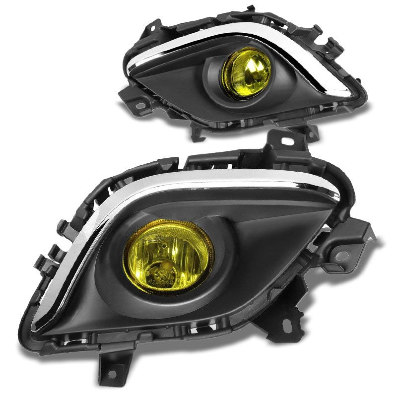 Front Bumper Fog Light Lamp Kit Chrome Bezel+Bulb Amber Lens 14-16 6 ...