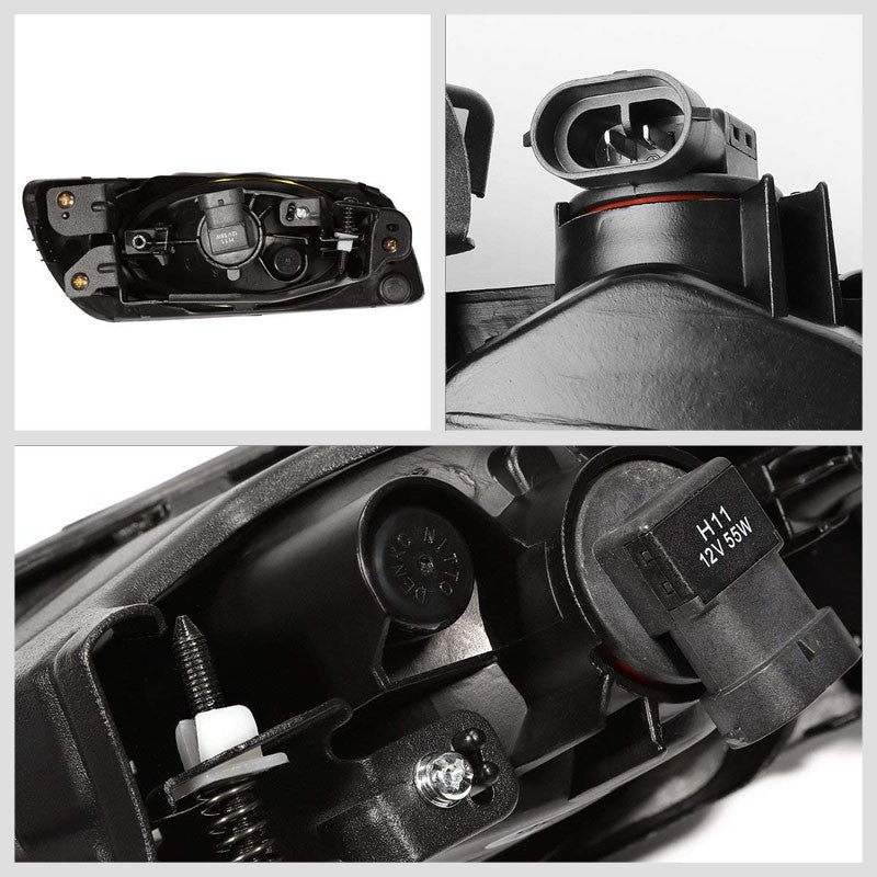 Front Bumper Replace Fog Light Lamp Chrome Bezel+Bulb Clear Len 12 ...