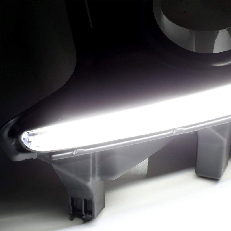 Front Black Fog Light Bezel+LED DRL Running Light Strip 14-16 ...