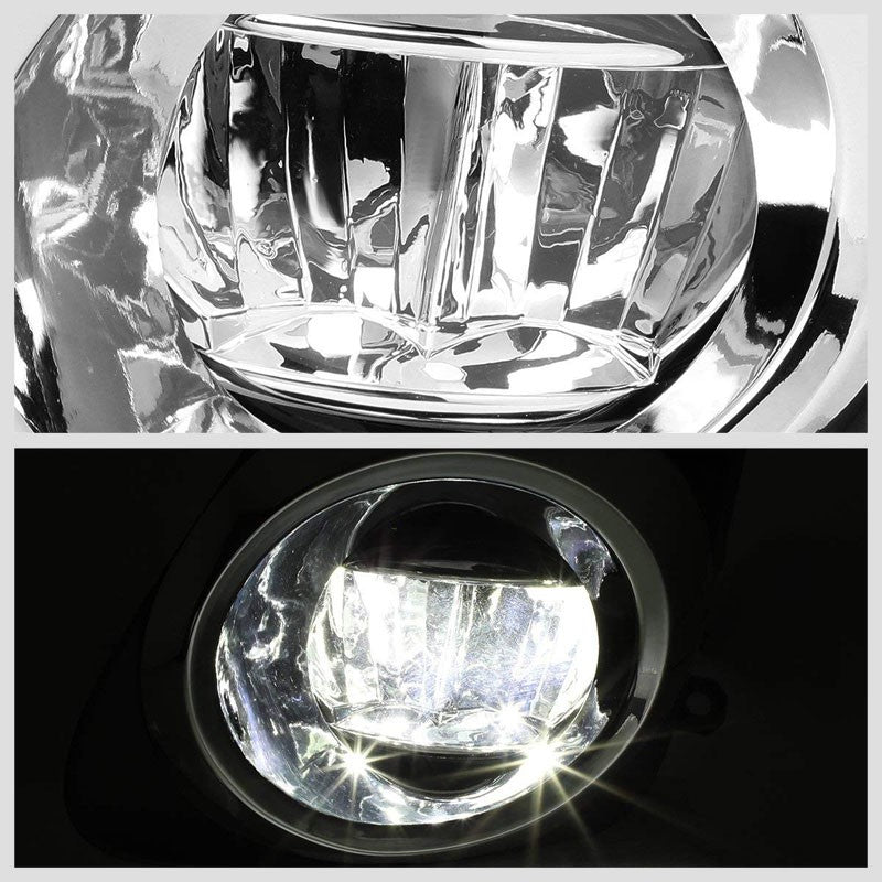 Front Fog Light Lamp Kit+Chrome Bezel 12V 6000K LED Clear Lens 11-13 ...