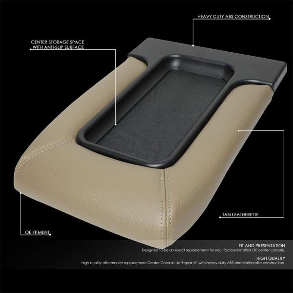 Beige Center Console Tray Lid Arm Rest Latch 01-07 Silverado - BuildFastCar