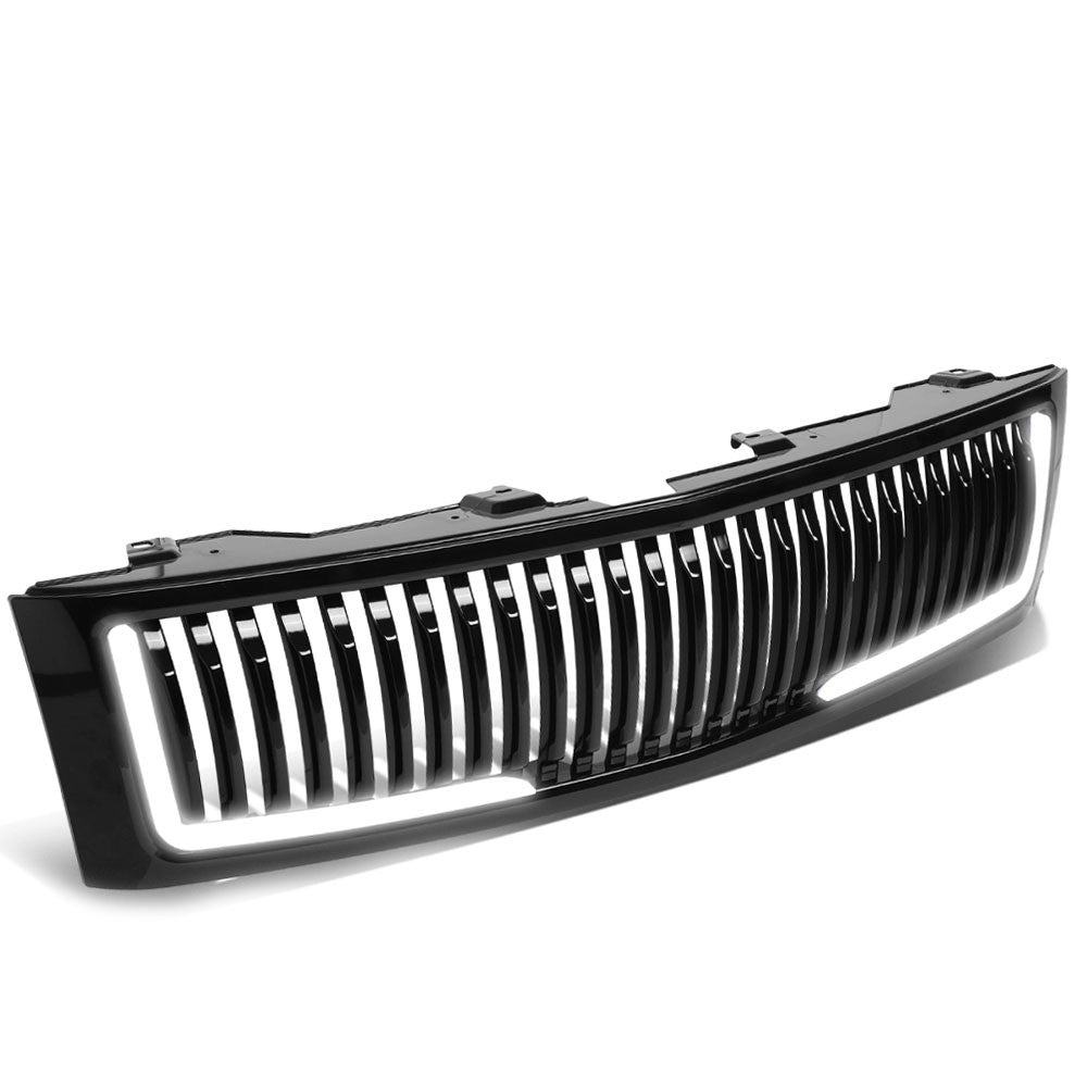 Glossy Black Vertical Style w/LED DRL Front Grille 07-13 Silverado 1500 ...
