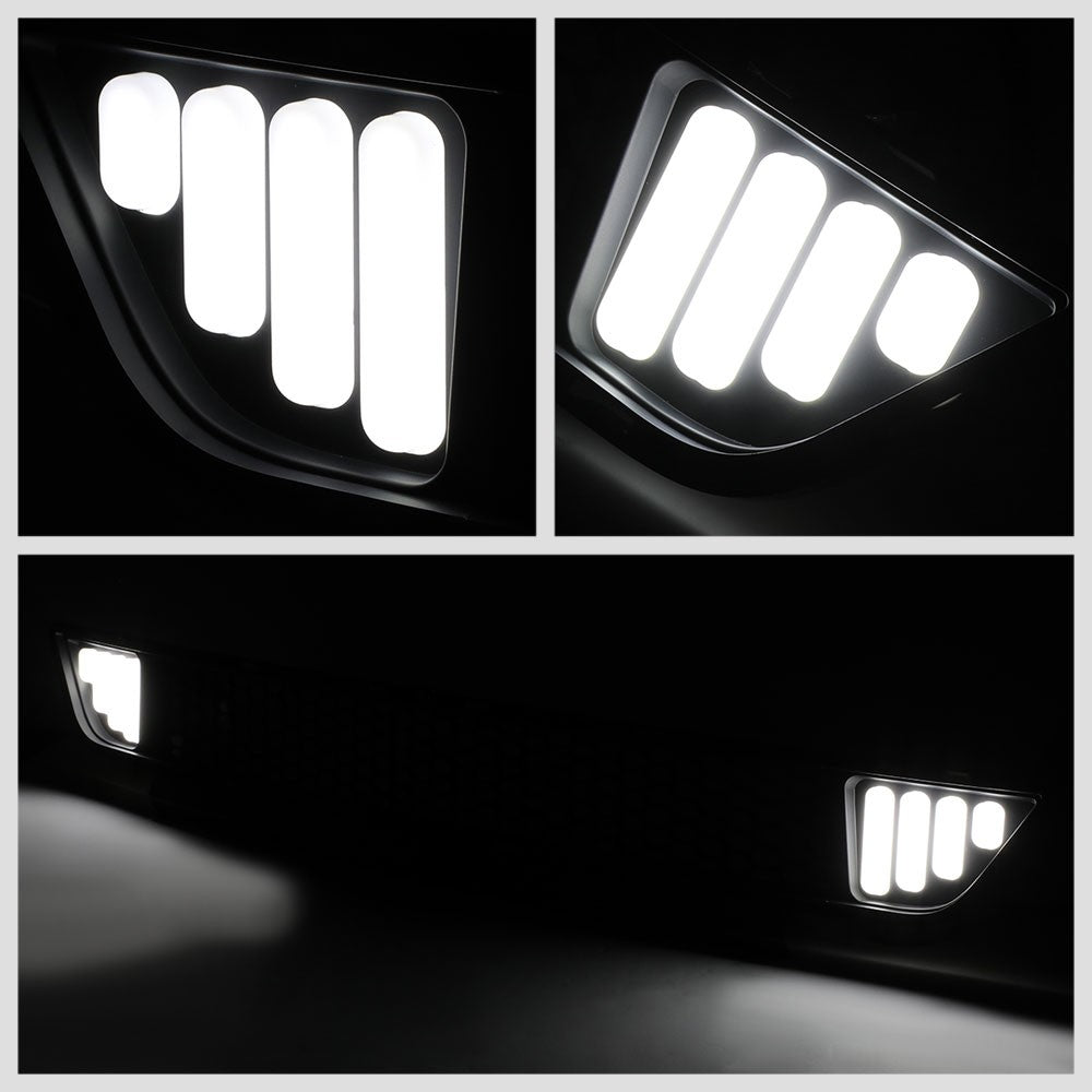 Black Mesh Style Bar Style LED DRL Front Lower Grille 15-17 Mustang ...