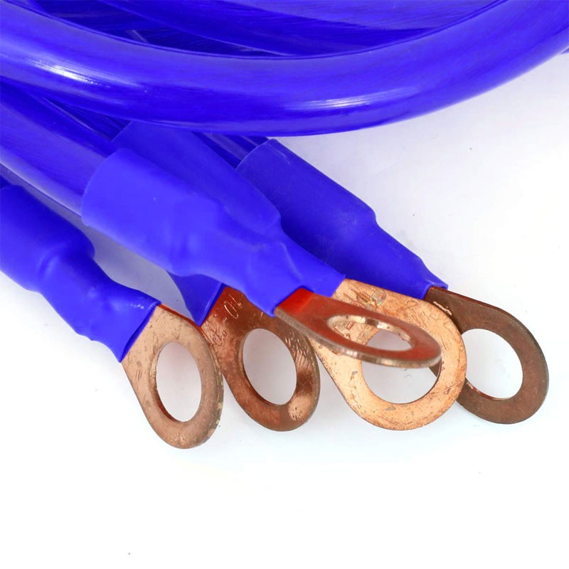 NRG Innovations GK-100BL Blue 6-Point Ground Wire Cable Grounding Kit ...