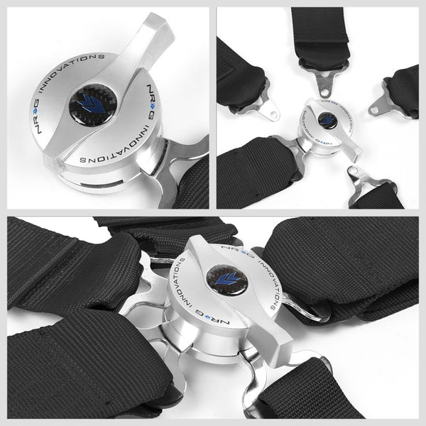 NRG SBH-R6PCBK 5-Point Cam Lock Buckle Black Racing Safety 3" Seat Bel ...