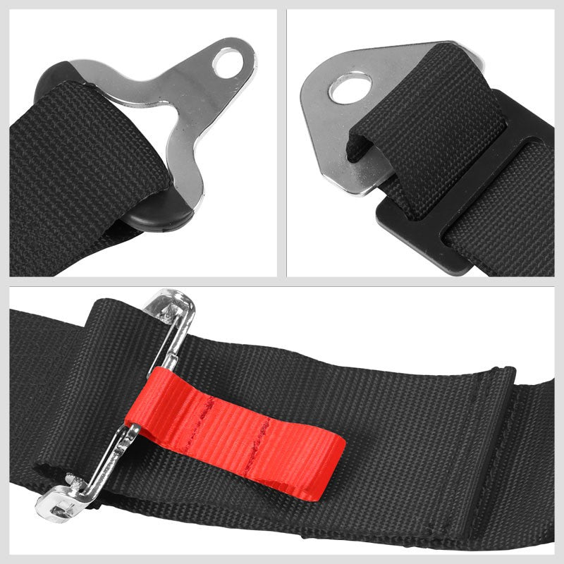 NRG SBH-R6PCBK 5-Point Cam Lock Buckle Black Racing Safety 3" Seat Bel ...