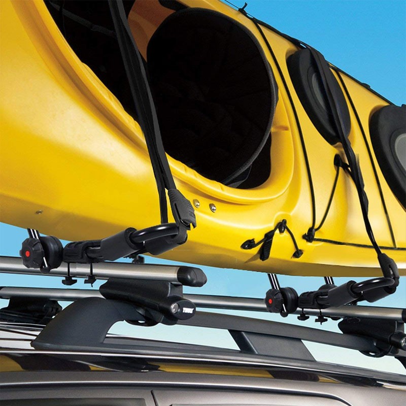 Adjustable Fold-Up Cross Bar Roof Rails Mount Kayak CanCarrier Holder ...