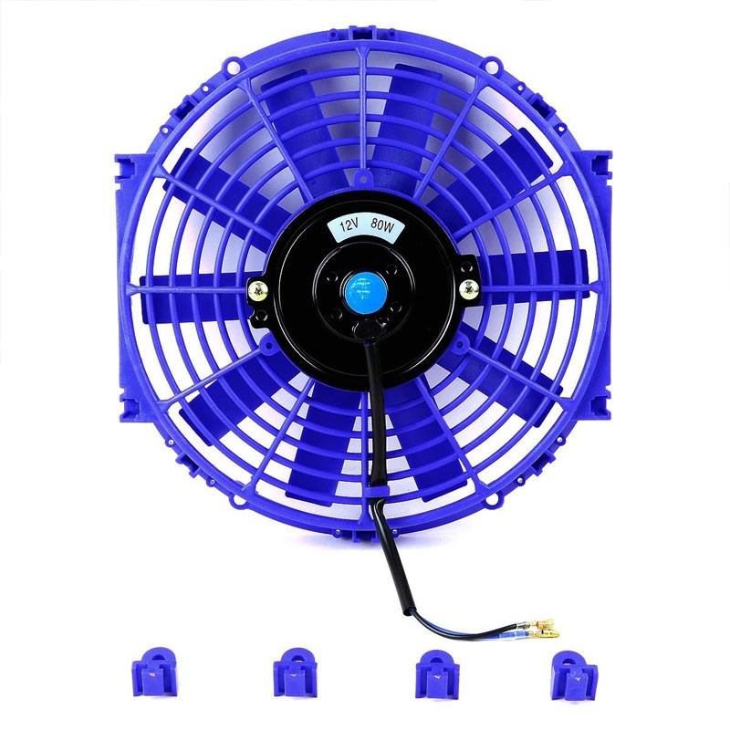 2x 10" SLIM Blue PULL/PUSH Electric Radiator Engine Bay Cooling Fan ...