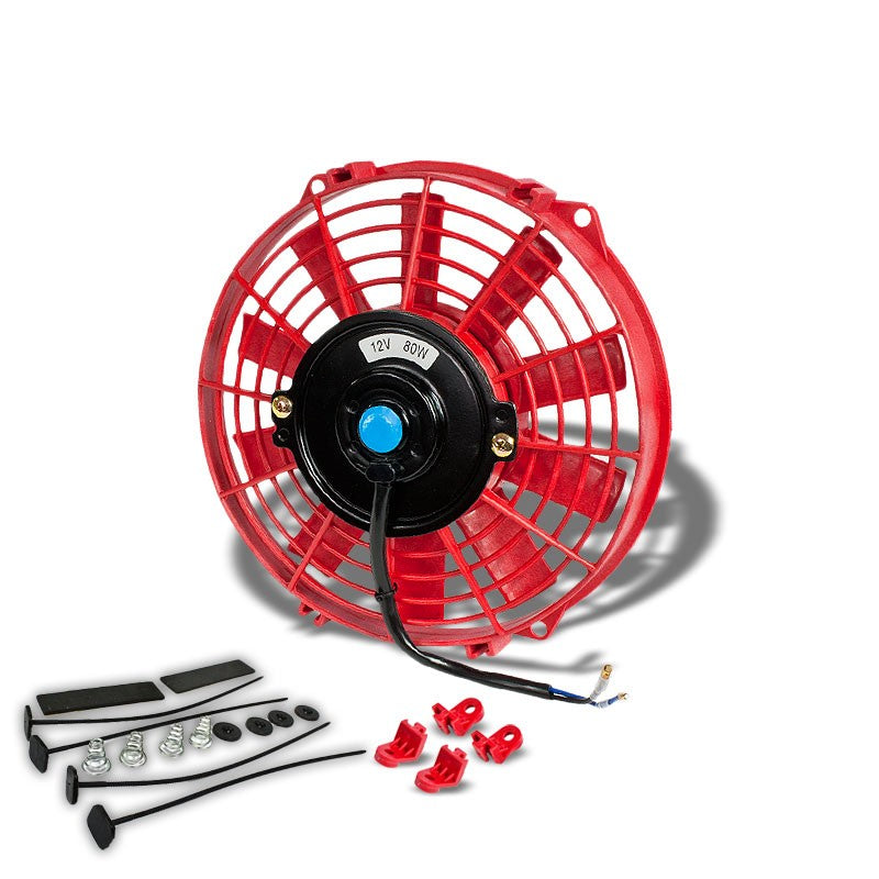9" Red Slim Reversible Electric Radiator Motor Cooling Fan+Mounting ...