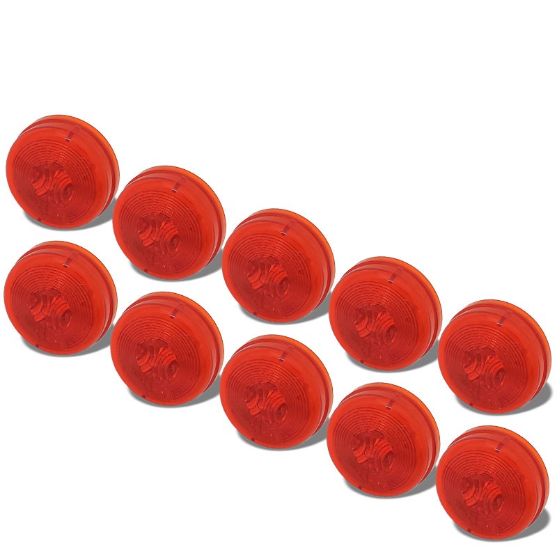 10x Truck-Lite 30200R 30 Series PL-10 PC Round Red Marker Clearance Li ...