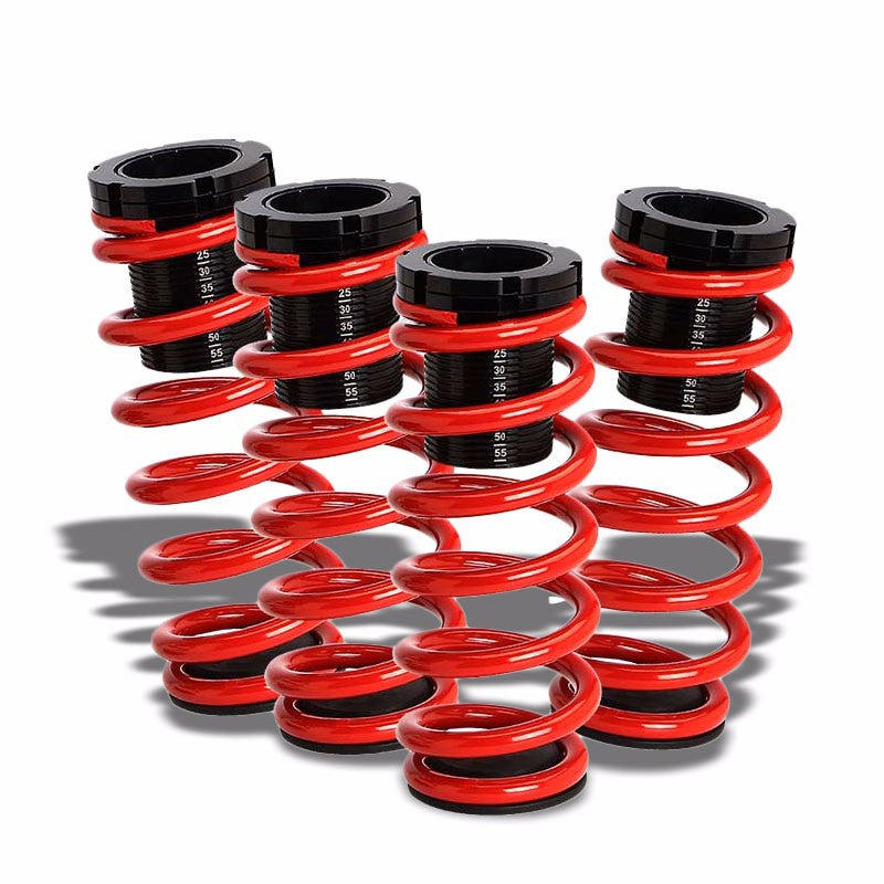 Front/Rear Scaled Black Coilover Red Lowering Spring 85-98Golf/Jetta - BuildFastCar