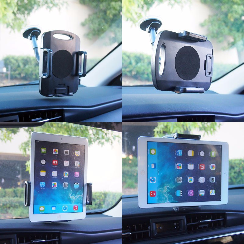 Black Universal Car SUV 7Long Arm Windshield 360 Rotating Tablet Mount ...
