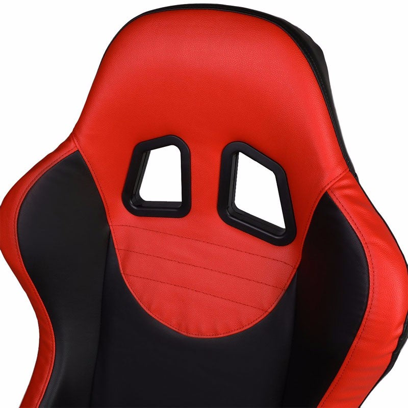 Black Center/Red Side Reclinable Leater Type-R Sport Racing Seats ...