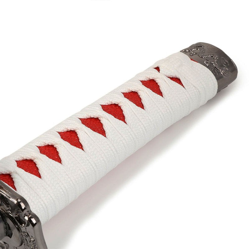 8.5" WH Wrap/Red Handle Katana Samurai Sword Gear Shift Knob M8/M10/M1 ...
